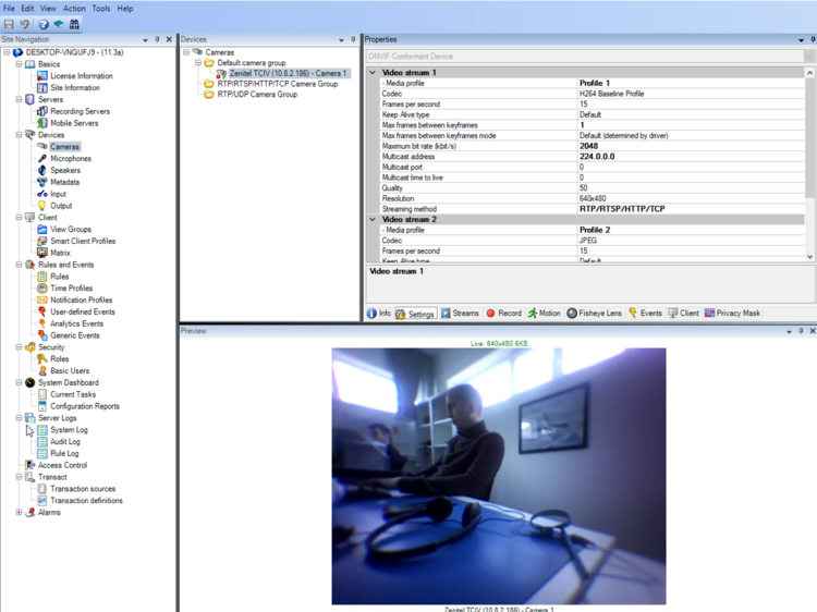 Adding TCIV ONVIF camera to Milestone - Zenitel Wiki